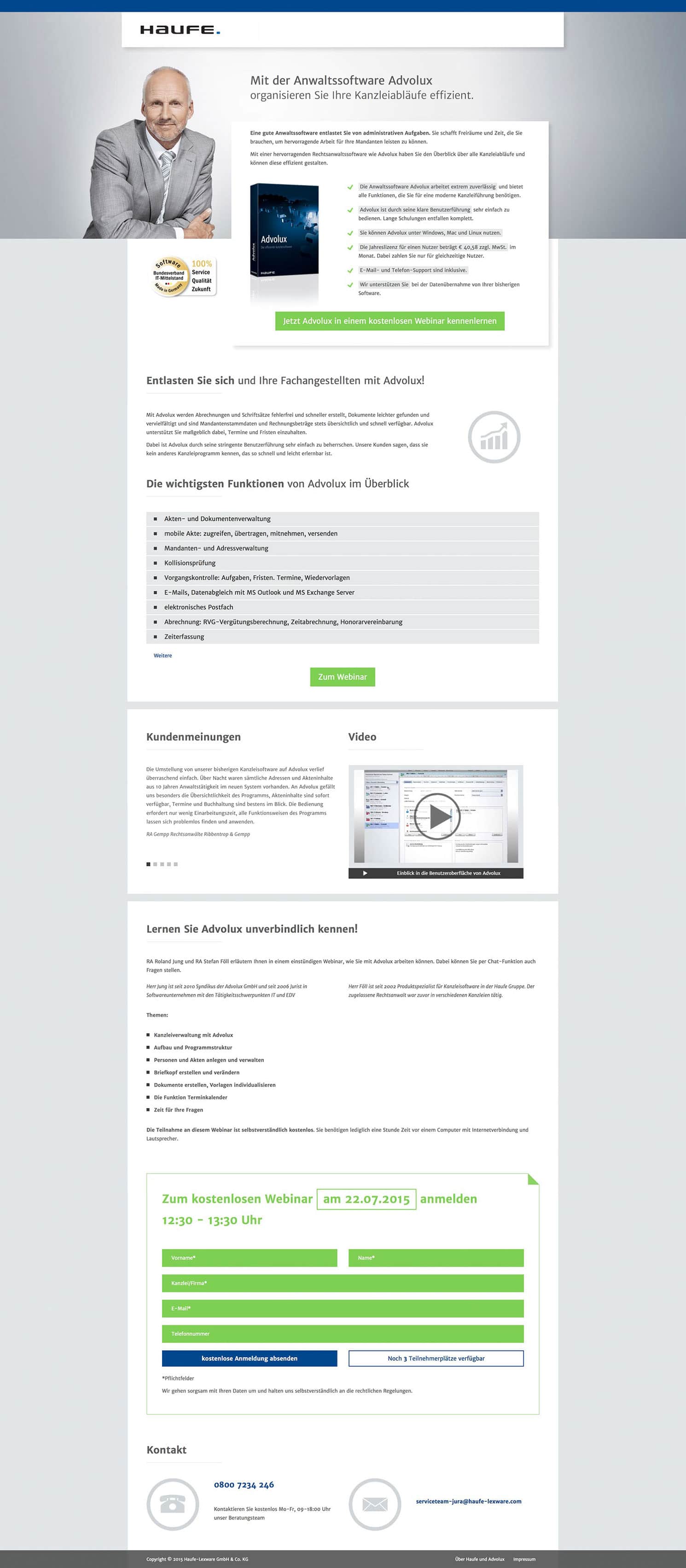 gravik.de - Webdesign und Entwicklung One Pager für HAUFE Lexware